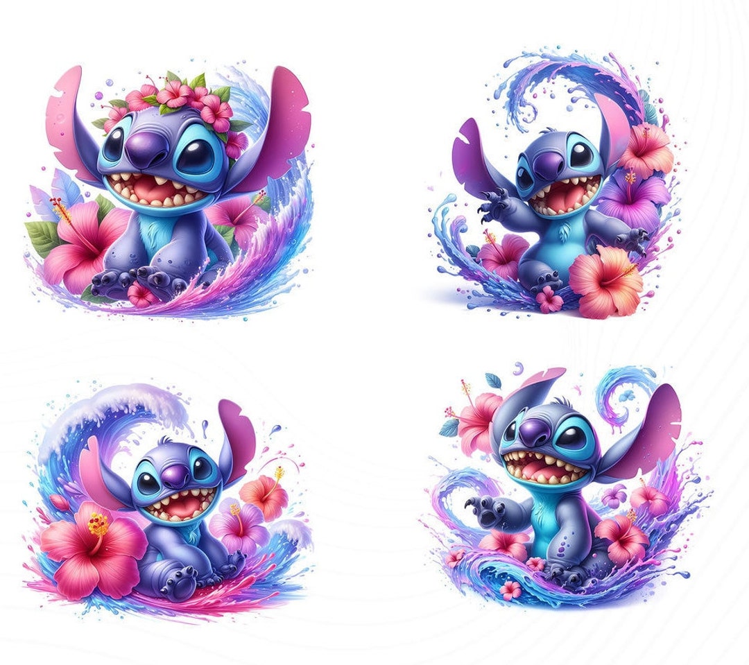 4 PNG Stitch Floral Png, 3D Stitch Flowers Png,stitch Splash and ...