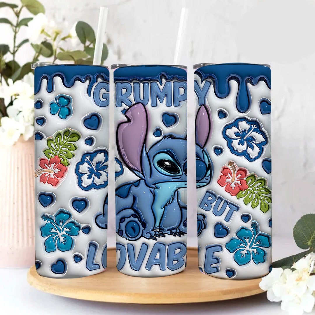 3D Inflated Cartoon Tumbler Wrap, Grumpy but Lovable Design Tumbler, 3D ...