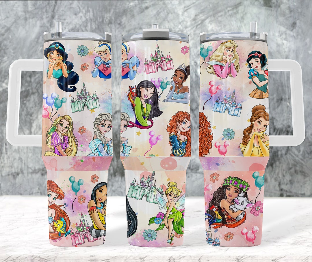 Princess Tumbler Png, 40oz Quencher Tumbler, Cartoon Tumbler Wrap ...