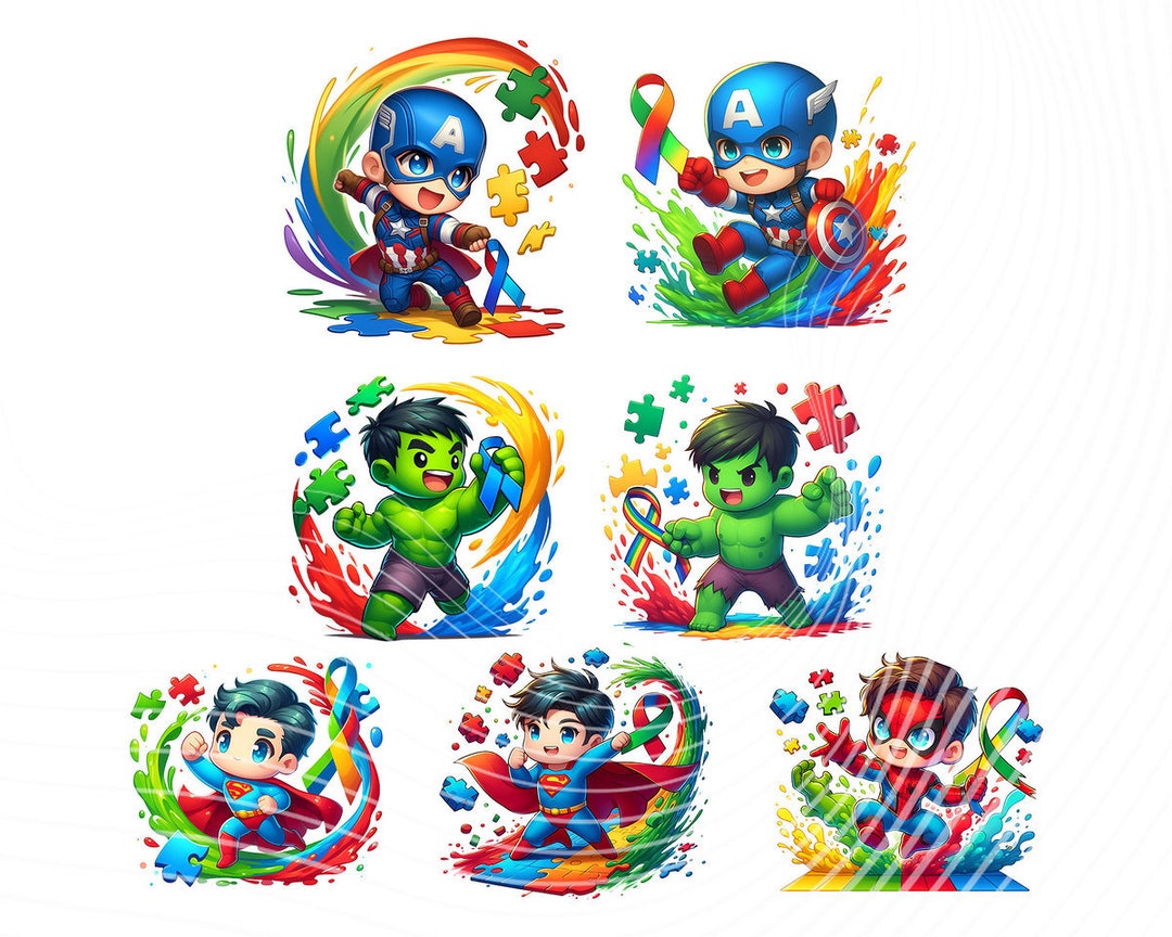 Bundle Autism Superhero Png, Autism Awareness Png, Awareness Png, Be ...