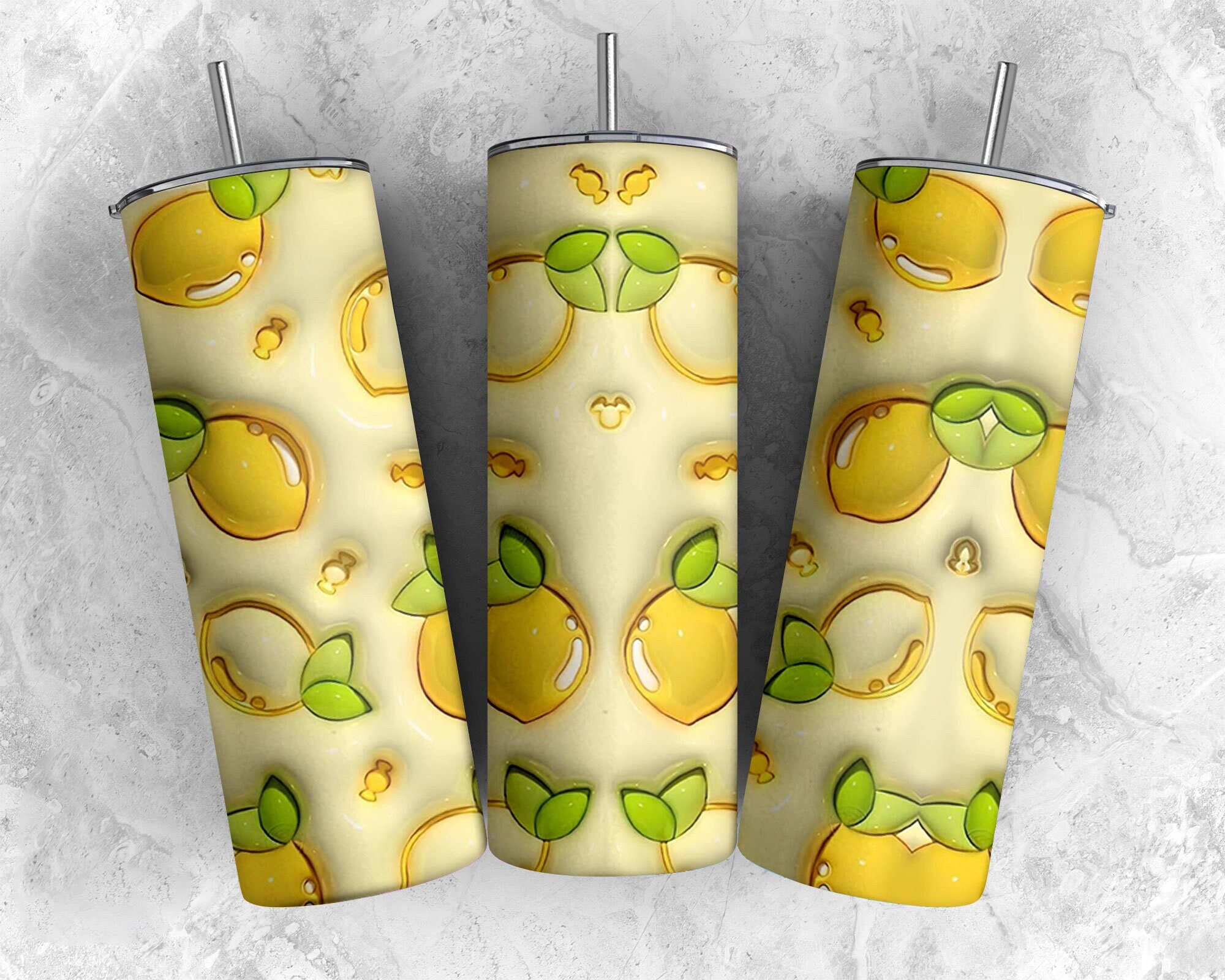 Inflated Lemon Tumbler Wrap Png 3D Lemon Tumbler Design - Etsy