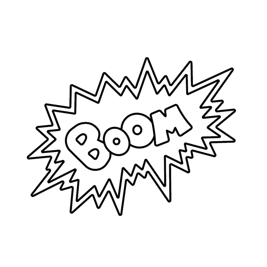 Powerful BOOM! Graffiti Line Art - 5 Black & White Digital Downloads ...