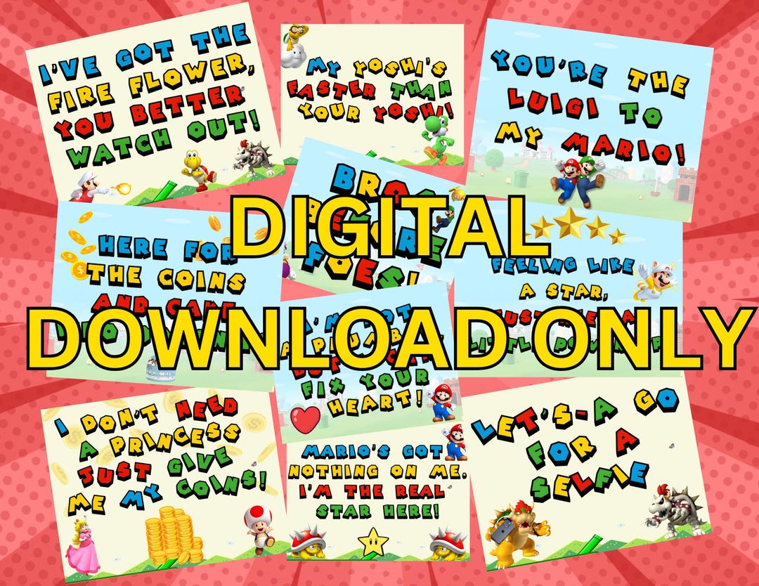Super Mario Photo Booth Props: Party Decorations (digital Download) - Etsy