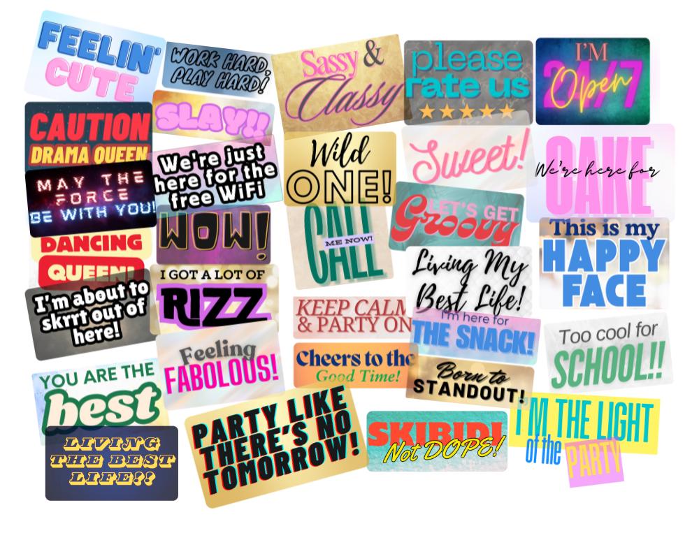 32 Fun Digital Printable Photo Booth Props With Background- Instant ...