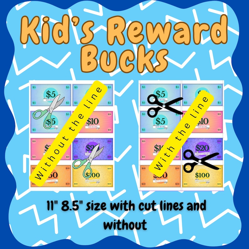 Kids Reward Bucks Printable | Editable Chore Incentive System, Behavior ...