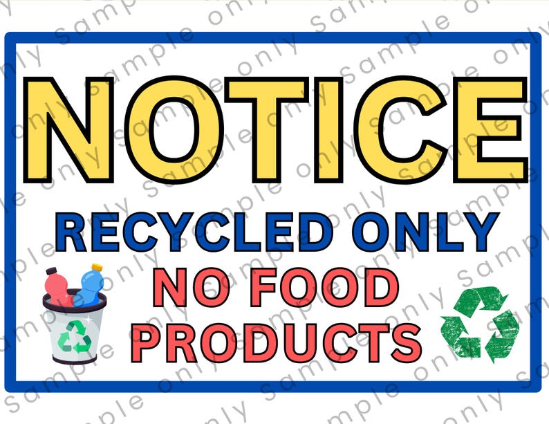 Recycled Trash Bin Reminder Poster for Home, School, Office Etc. - Etsy