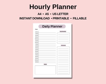 Fillable Planner Pages-weekly, Daily, Hourly-sunflower Graphic on ...