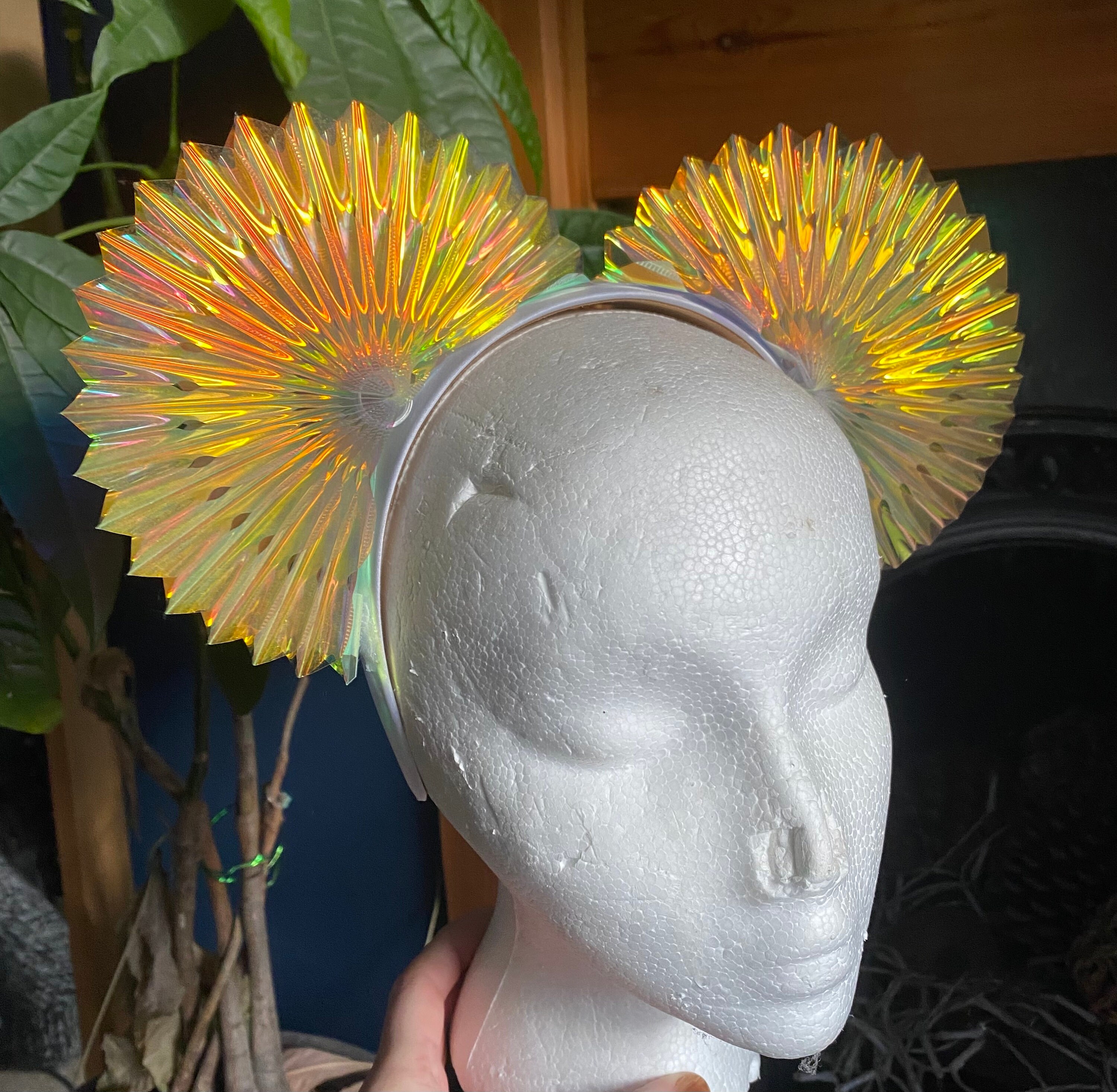 Aurora Head Dress Iridescent Pinwheel Headwear ~ Festival, Rave, Party ...