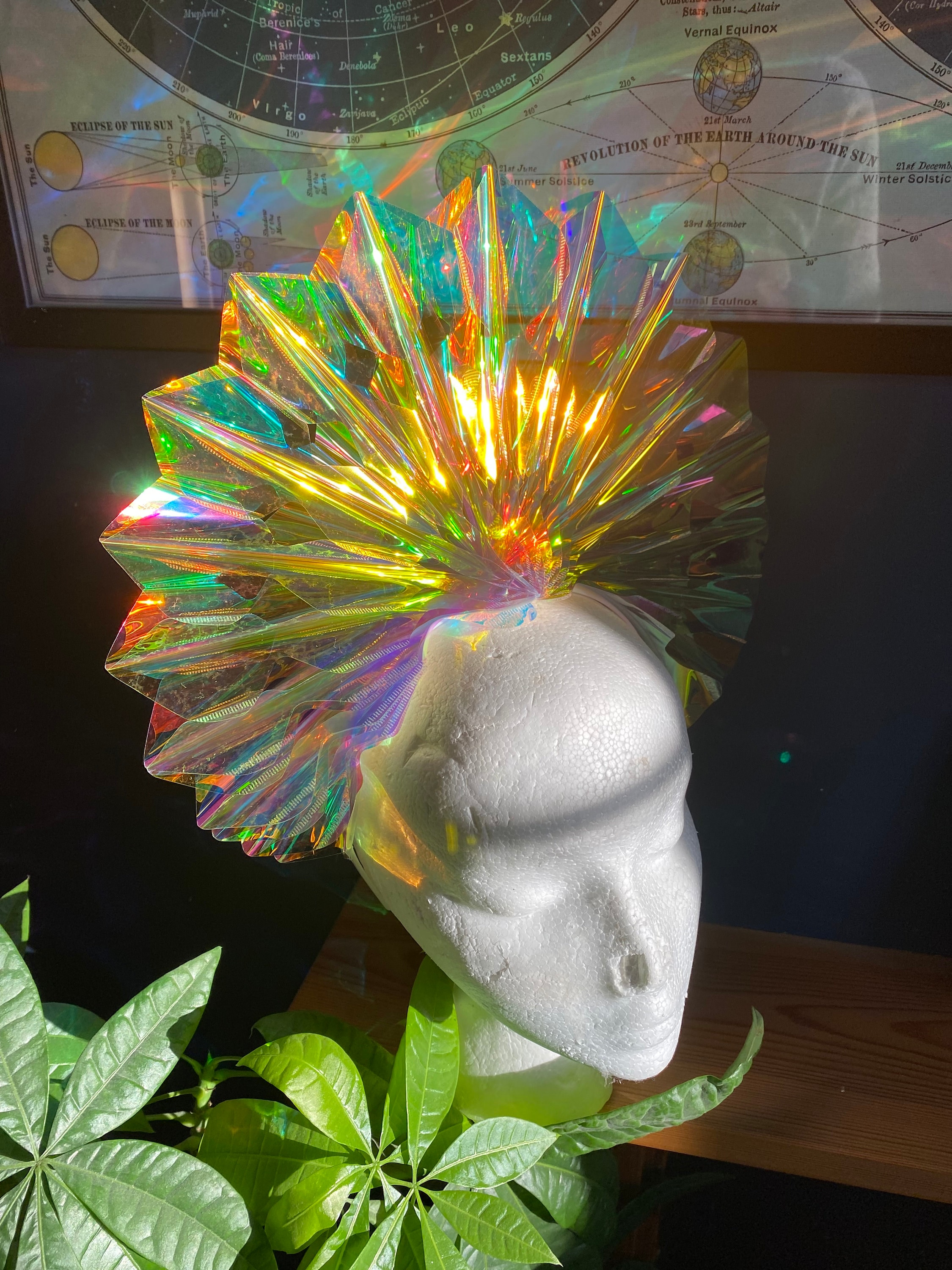 Aurora Head Dress Iridescent Pinwheel Headwear ~ Festival, Rave, Party ...