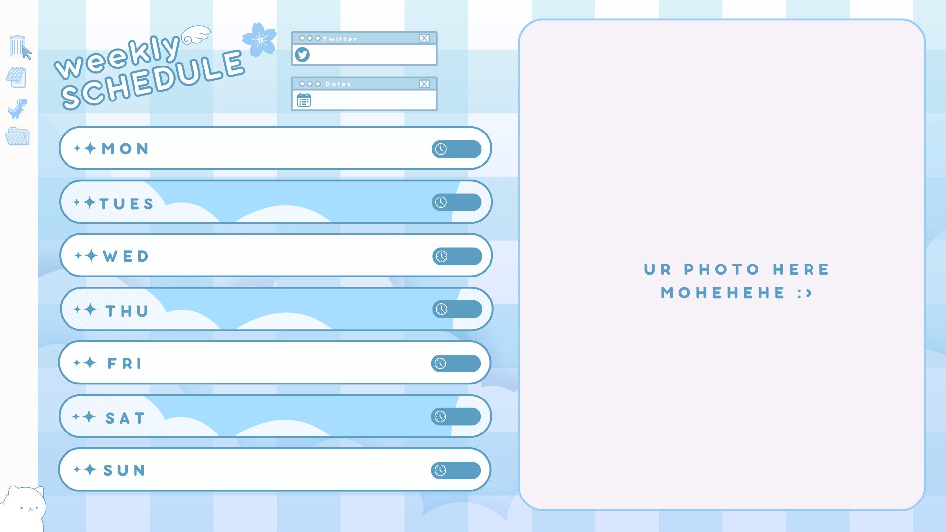 Twitch Y2K Tenshi Kawaii Blue | Stream Overlays Package | Game Overlay ...