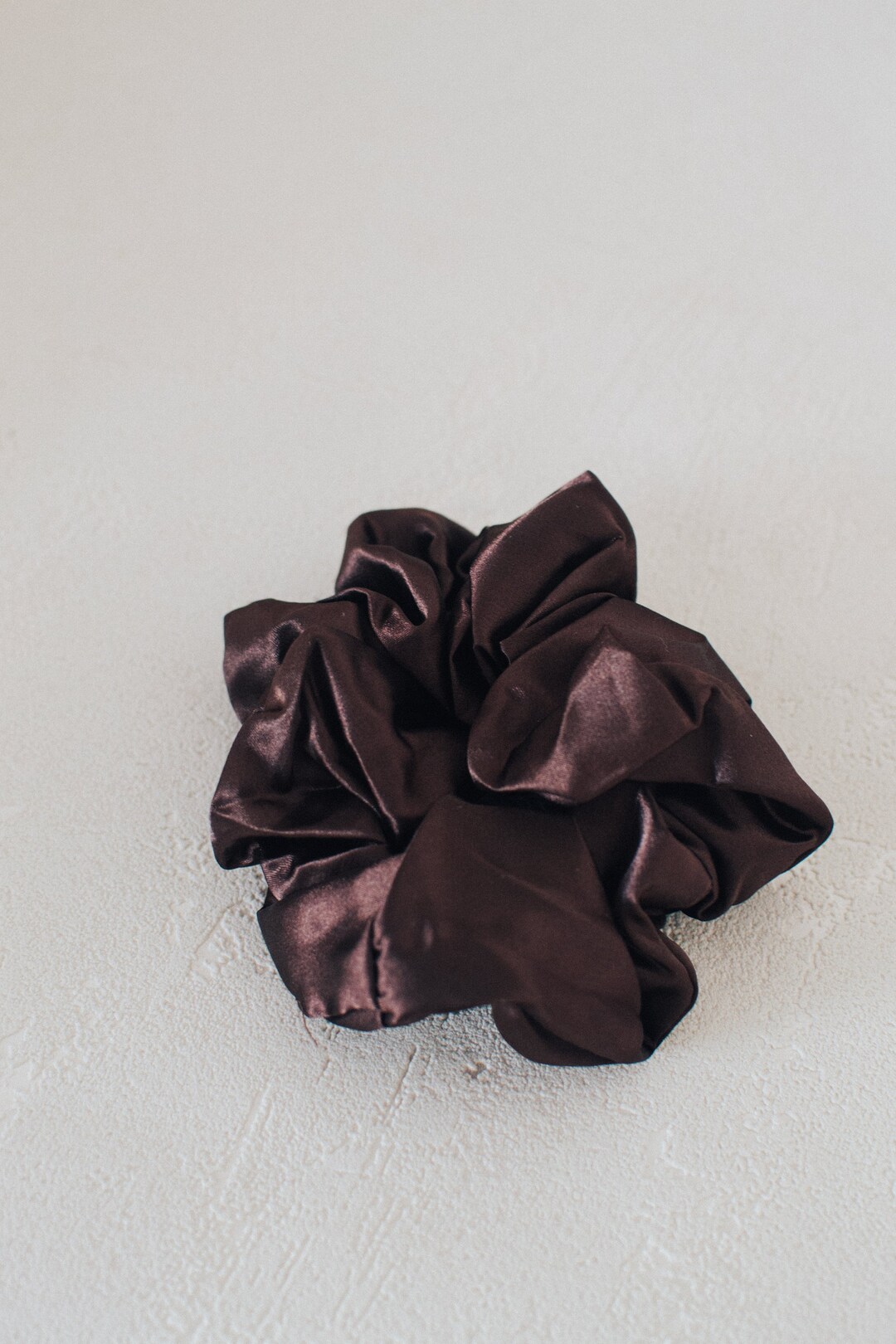 Chcolate Brown Jumbo Satin Hair Scrunchie - Etsy