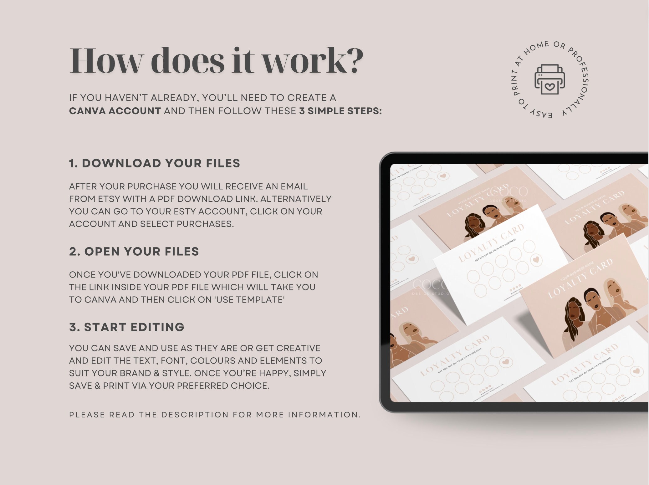 Loyalty Card Template Editable Canva Rewards Card Template Printable ...