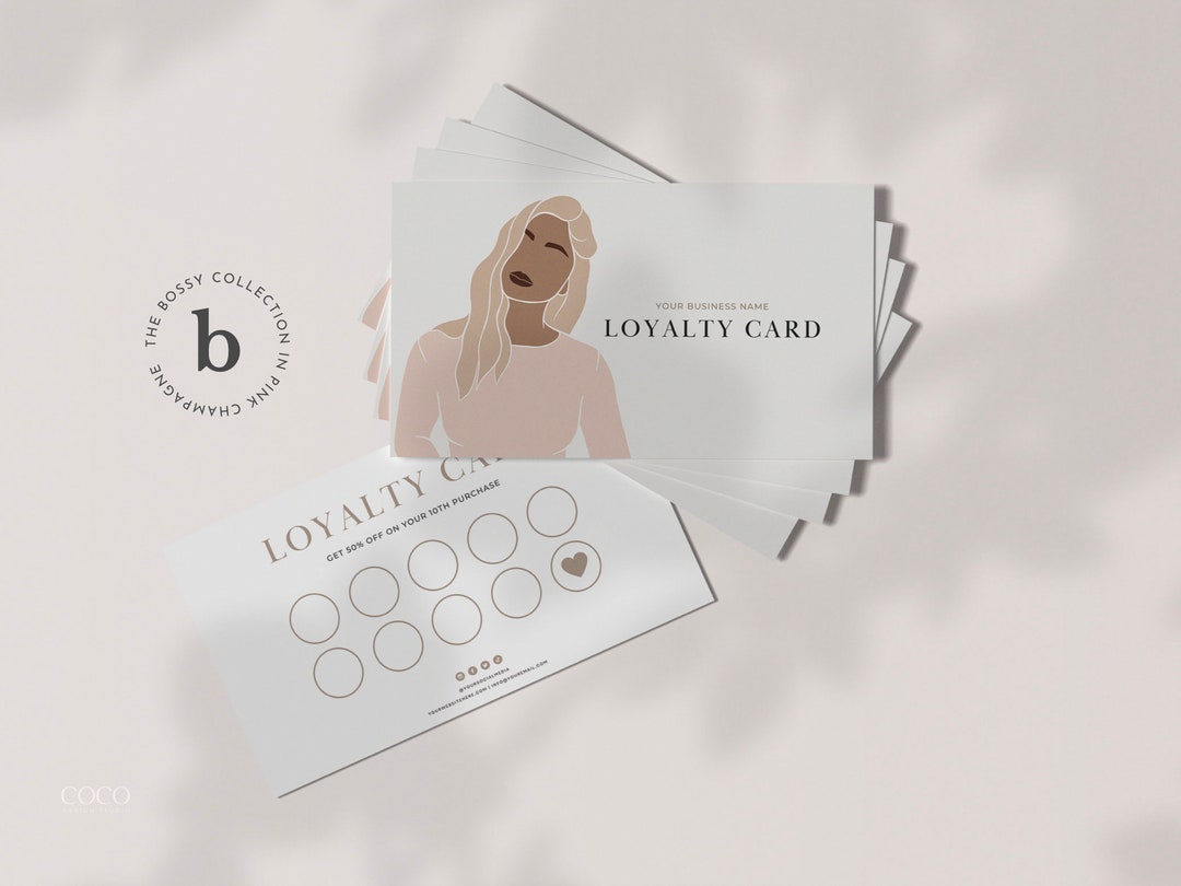 Loyalty Card Template Editable Canva Rewards Card Template Printable ...