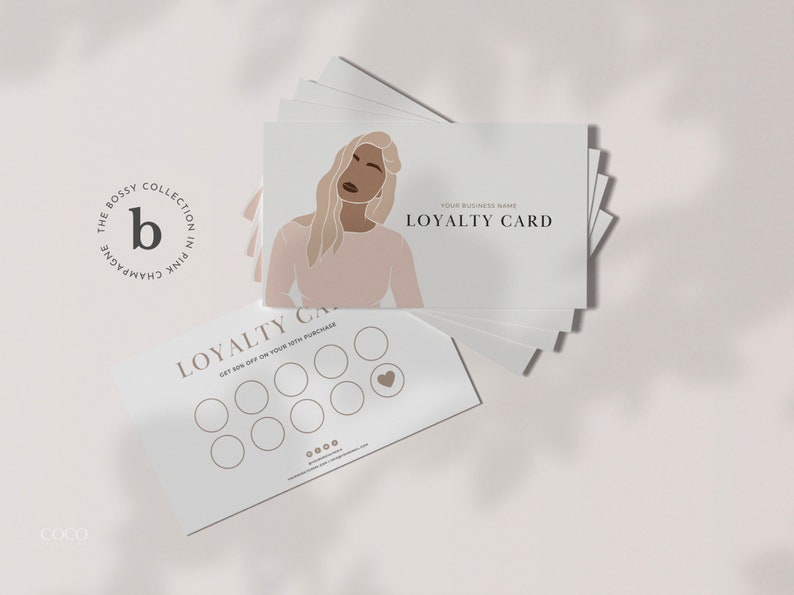 Loyalty Card Template Editable Canva Rewards Card Template Printable ...