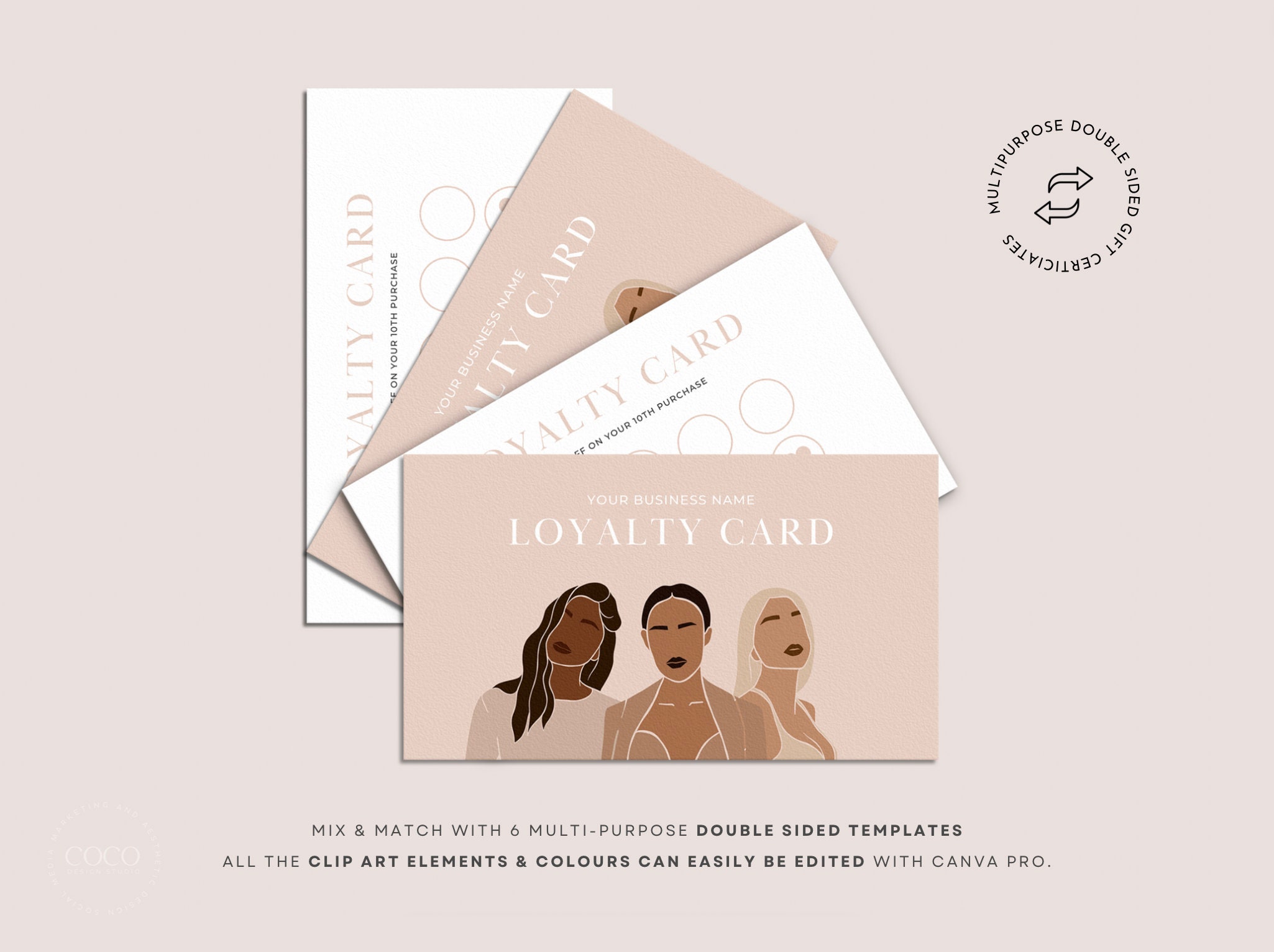 Loyalty Card Template Editable Canva Rewards Card Template Printable ...
