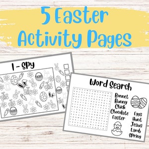 5 Easter Children's Activity Pages, Printable Activity Pages, Lesson ...