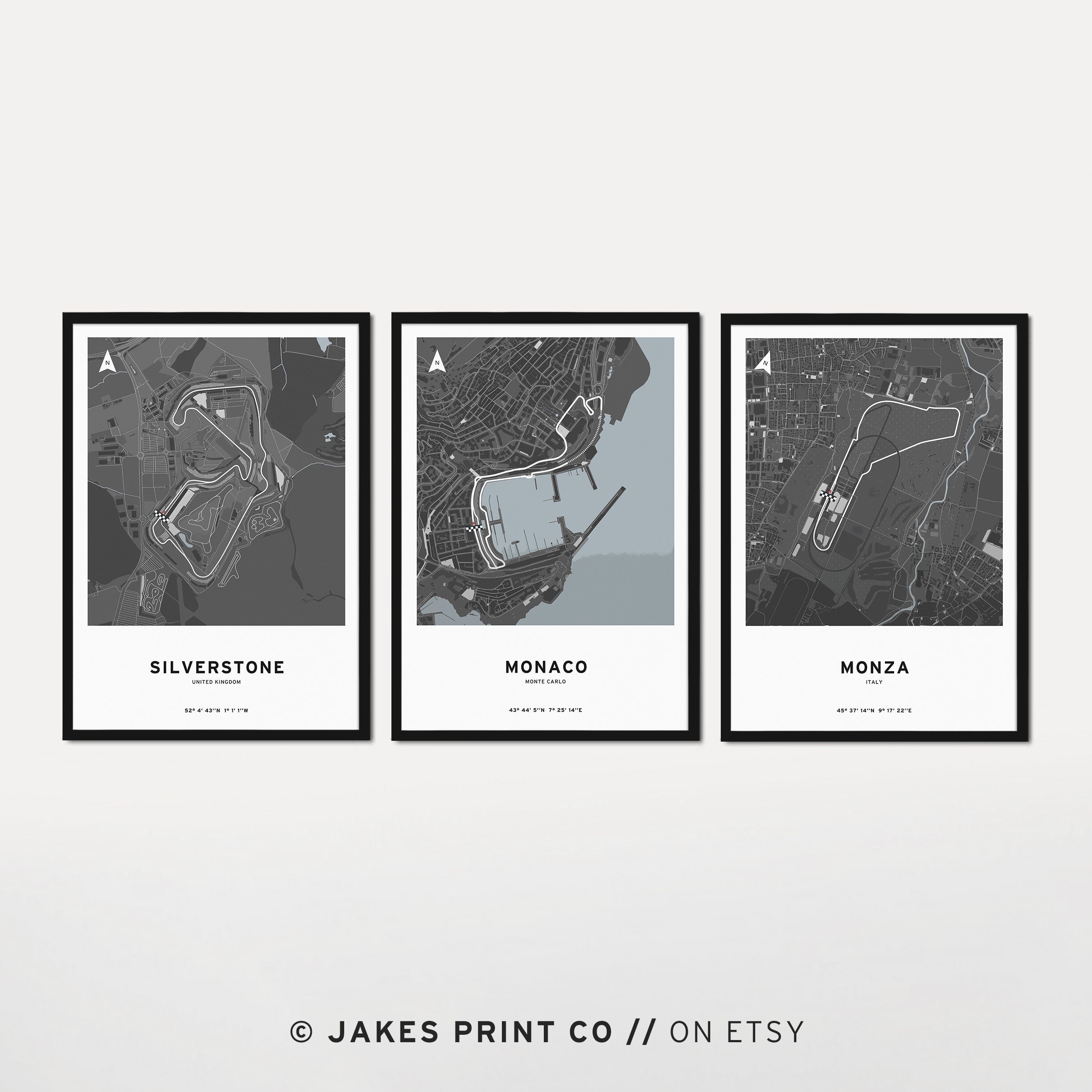 Set of 3 Classic Formula 1 Track Poster Digital Download Print F1 Wall ...