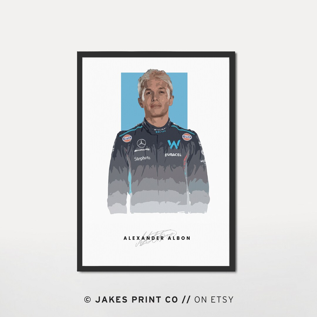 Alex Albon Formel 1 Poster Signatur digitaler Download Williams F1 Wand ...
