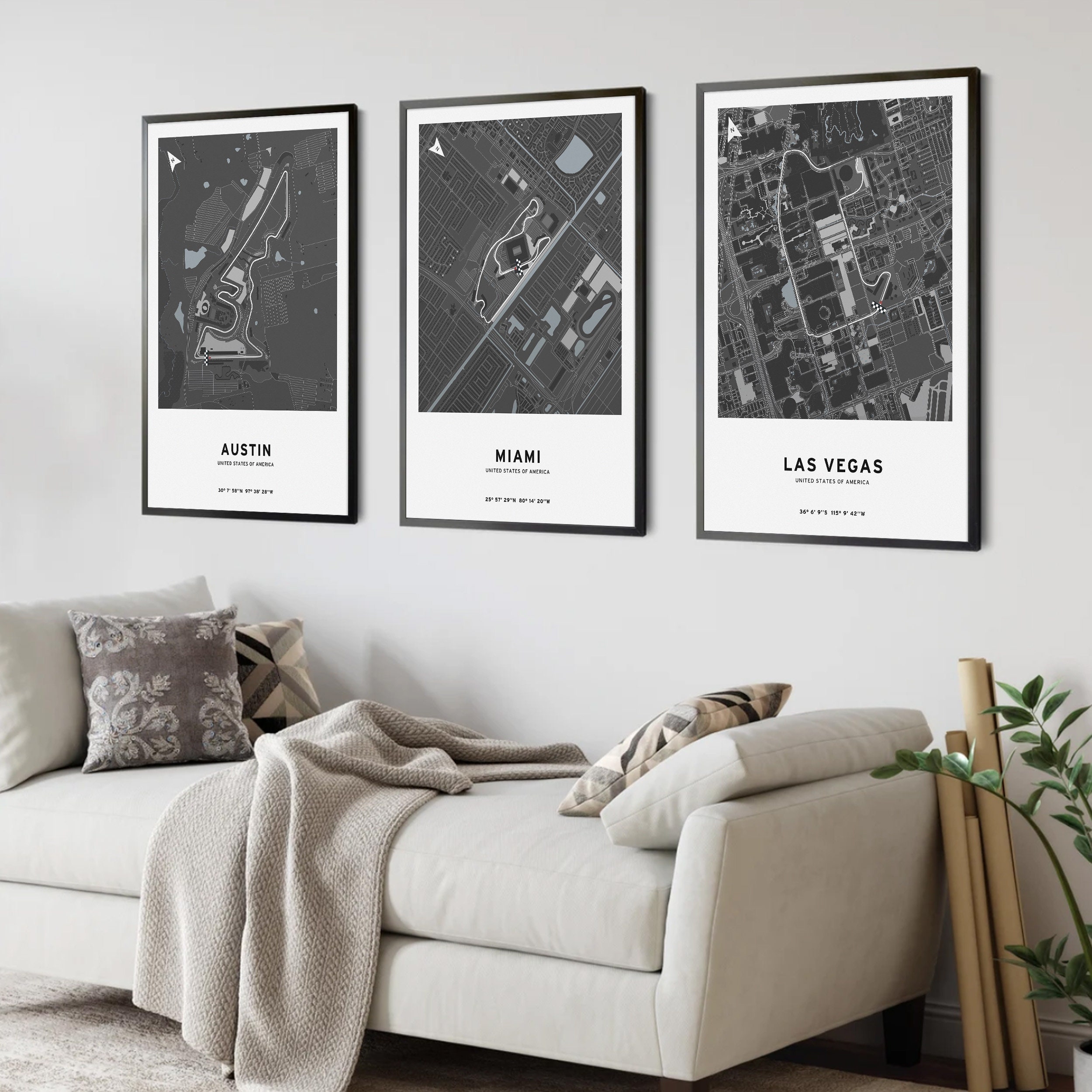 Set of 3 USA Formula 1 Track Poster Digital Download Print F1 - Etsy