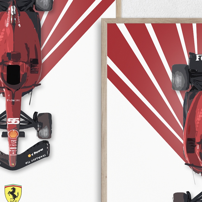 Minimalist Ferrari Formula 1 Poster Digital Download Sainz Leclerc ...