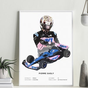 Pierre Gasly Formula 1 Poster Instant Digital Download Alpine F1 Wall Art Gift for Him F1 Poster ...
