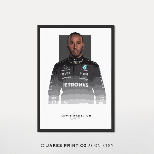 Lewis Hamilton Signature Poster - Etsy