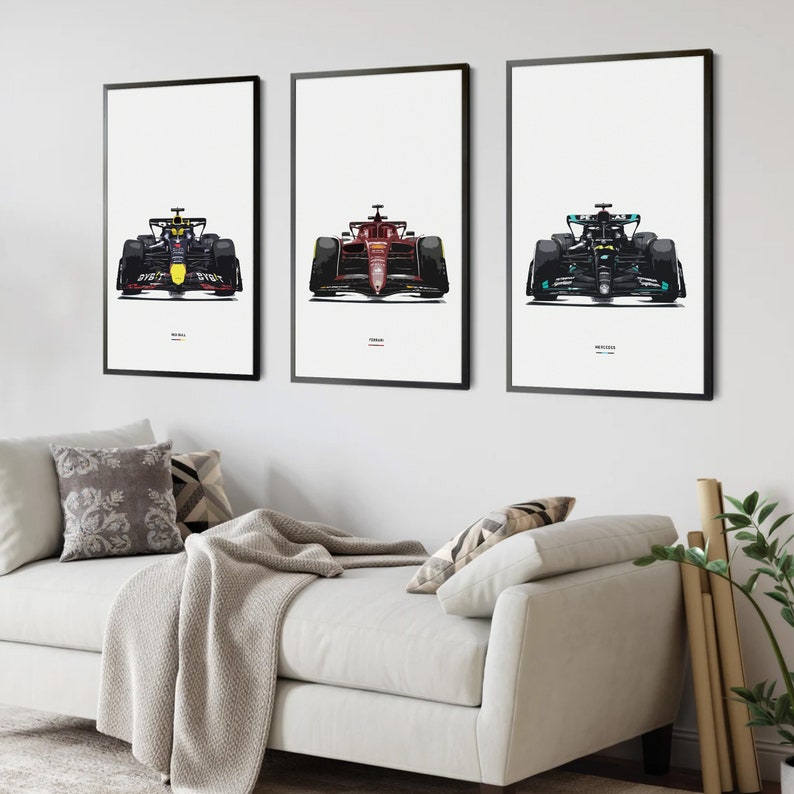 Set of 3 Formula 1 Poster Digital Download Print F1 Wall Art Gift for ...