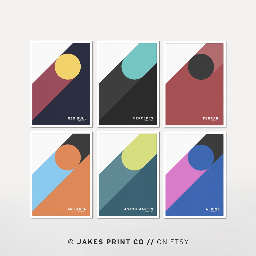 Set of 6 Minimalist Formula 1 Poster Charles Leclerc F1 Digital ...
