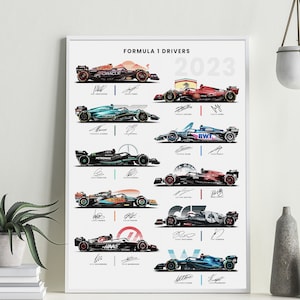 2023 Formula 1 Driver Signature Autographed Poster Portrait Digital ...