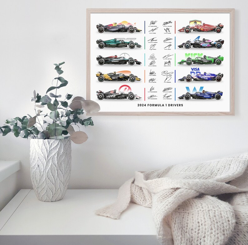 2024 Formula 1 Driver Signature Autographed Poster Digital Download ...