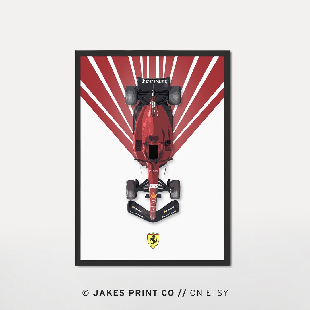 Minimalist Ferrari Formula 1 Poster Digital Download Sainz Leclerc ...