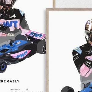 Pierre Gasly Formula 1 Poster Instant Digital Download Alpine F1 Wall Art Gift for Him F1 Poster ...