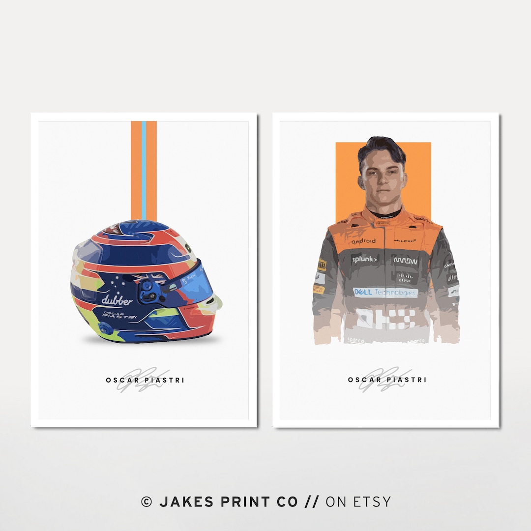 Set of 2 Oscar Piastri Formula 1 Posters Signature Digital Download ...