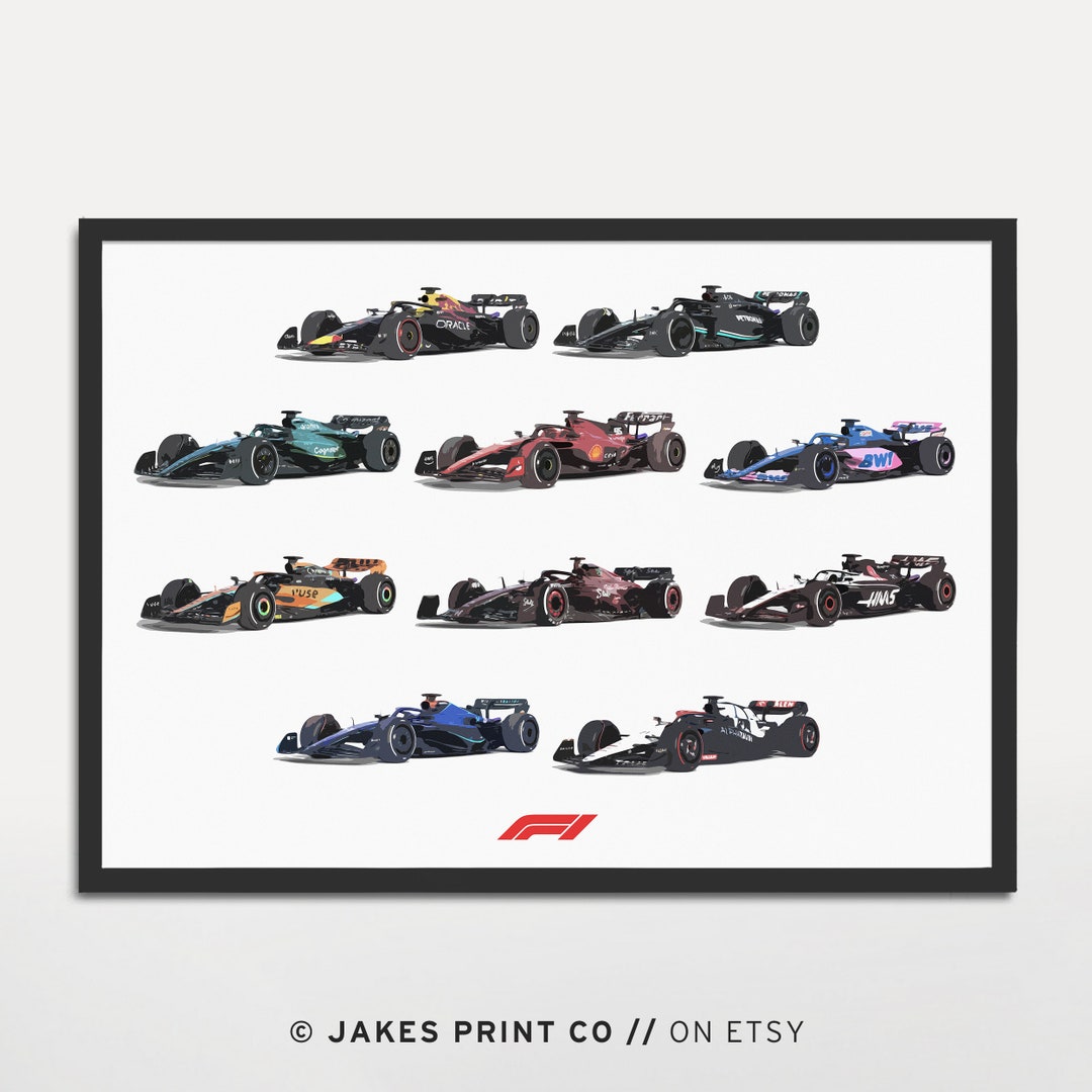 Formula 1 Cars Teams Poster Digital Download Print F1 Wall Art Gift for ...