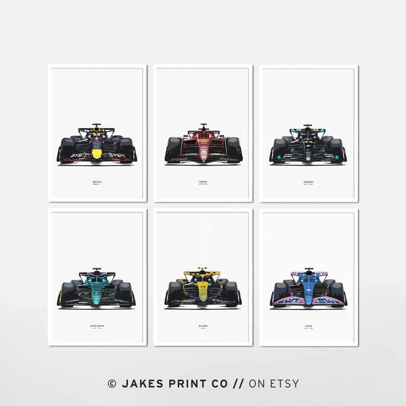 Set of 6 Formula 1 Poster Digital Download Print F1 Wall Art - Etsy
