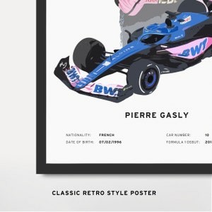 Pierre Gasly Formula 1 Poster Instant Digital Download Alpine F1 Wall Art Gift for Him F1 Poster ...