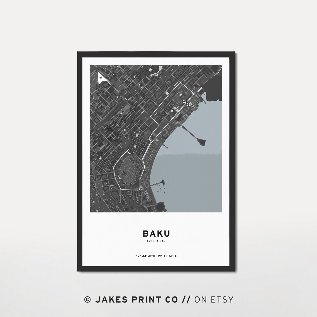 Baku Formula 1 Track Poster Digital Download Print F1 Wall Art Gift for ...