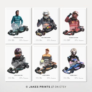 Set of 6 Formula 1 Driver Posters Digital Download Print F1 Wall Art ...