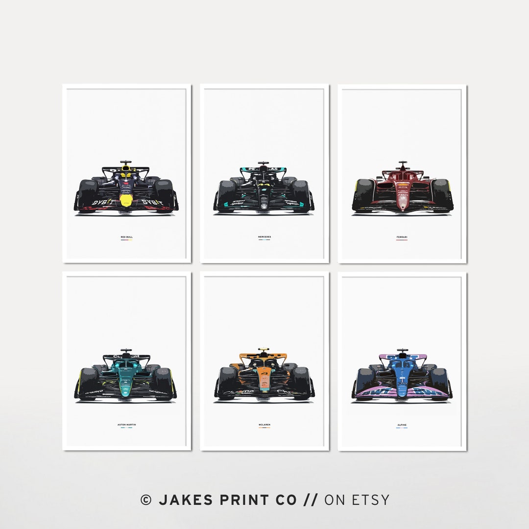 Set of 6 Formula 1 Poster Digital Download Print F1 Wall Art Gift for ...