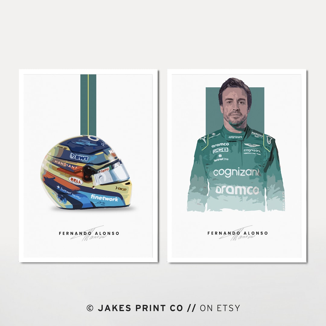 Set of 2 Fernando Alonso Formula 1 Posters Signature Digital Download ...
