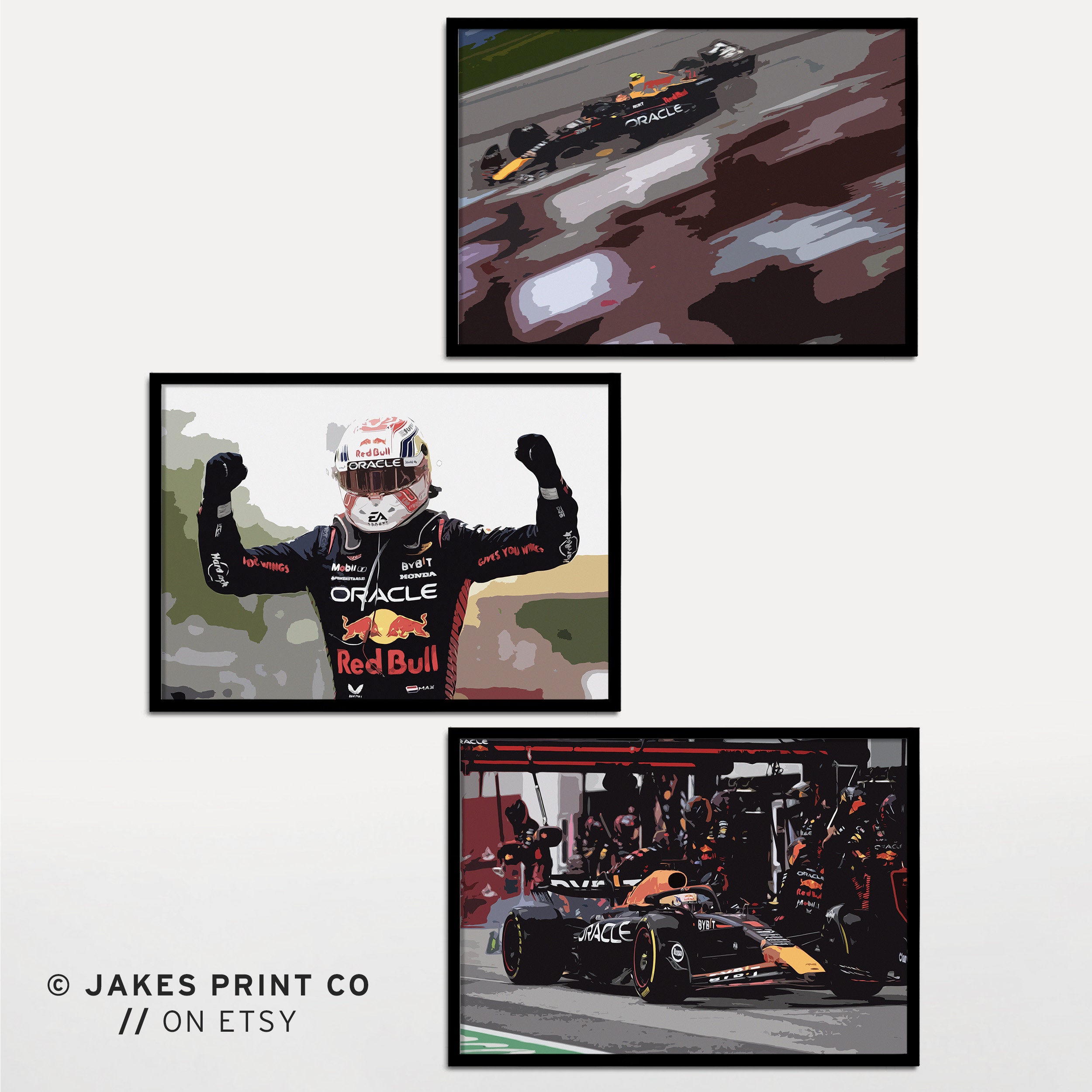 Set of 9 Retro Red Bull Formula 1 Poster Digital Download - Etsy