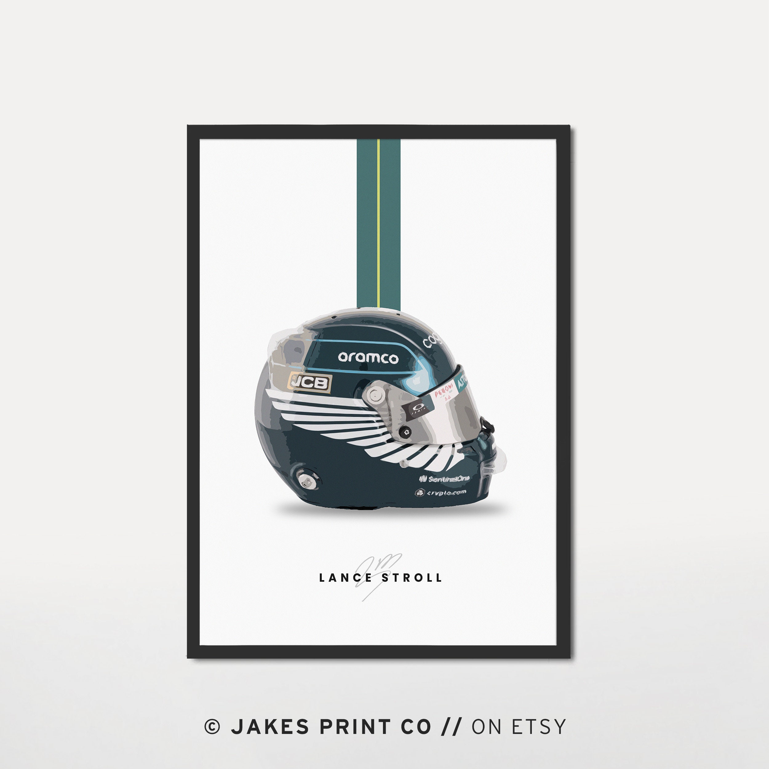 Minimalist Lance Stroll Helmet Formula 1 Poster Signature - Etsy