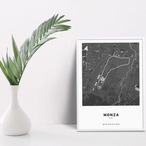 Monza Formula 1 Track Poster Digital Download Print F1 Wall Art Gift ...