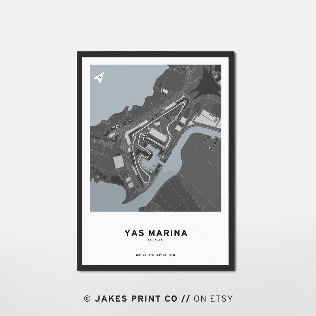 Yas Marina Formula 1 Track Poster Digital Download Print F1 Wall Art ...