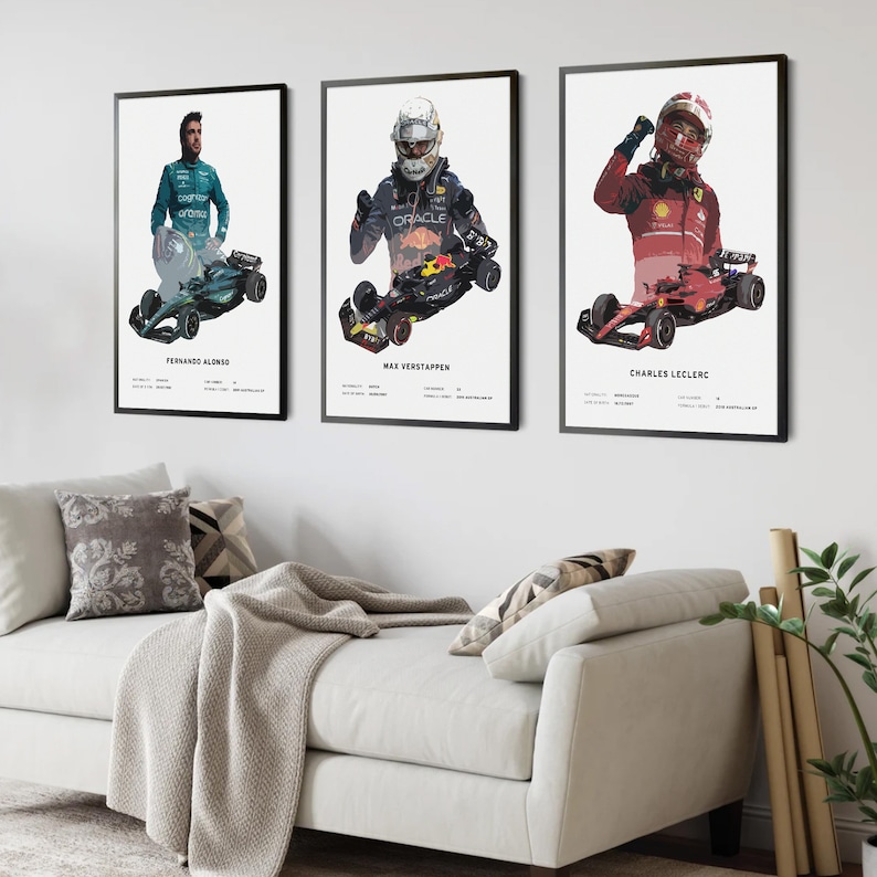 Set of 6 Formula 1 Driver Posters Digital Download Print F1 Wall Art ...