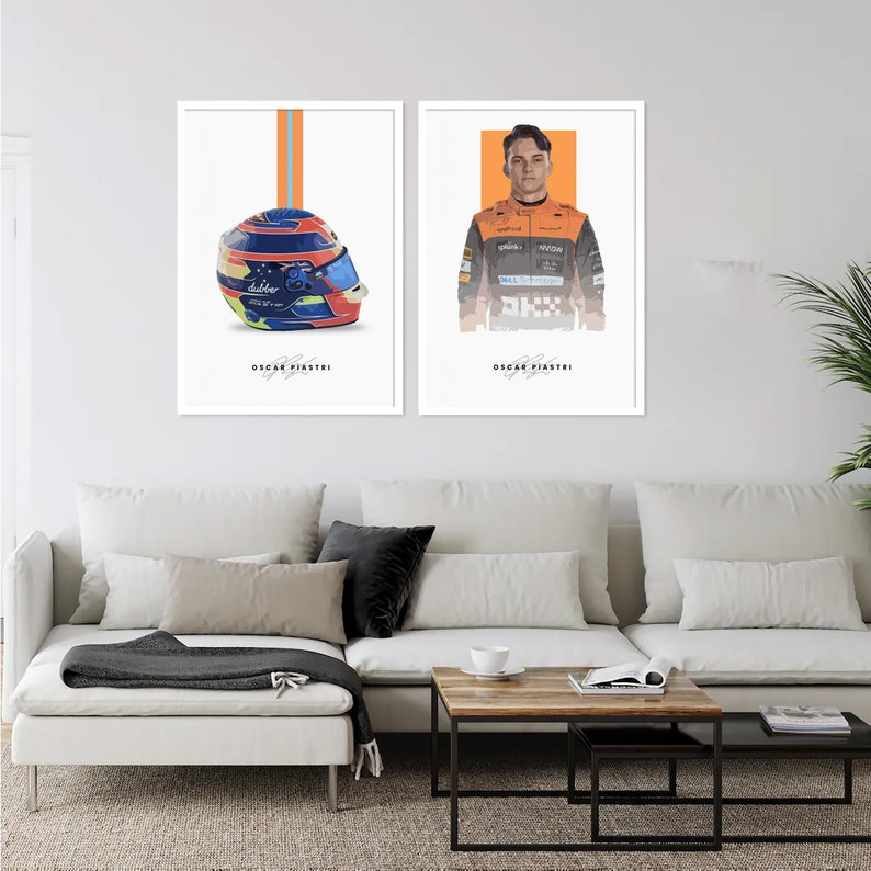 Set of 2 Oscar Piastri Formula 1 Posters Signature Digital Download ...