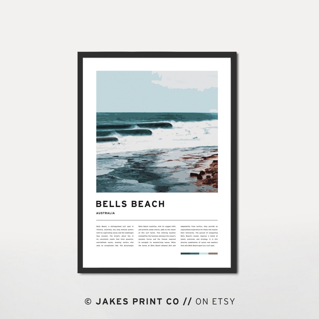 Bells Beach Surf Poster Printable Wall Art Instant Download Ocean ...