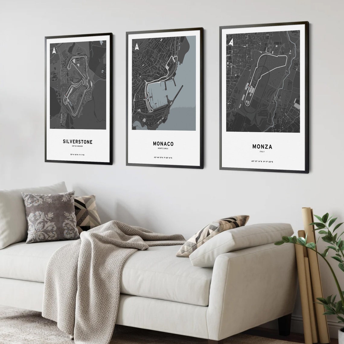 Set of 3 Classic Formula 1 Track Poster Digital Download Print F1 Wall ...