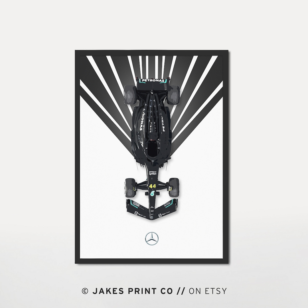 Minimalist Mercedes Formula 1 Poster Digital Download Russell Hamilton ...