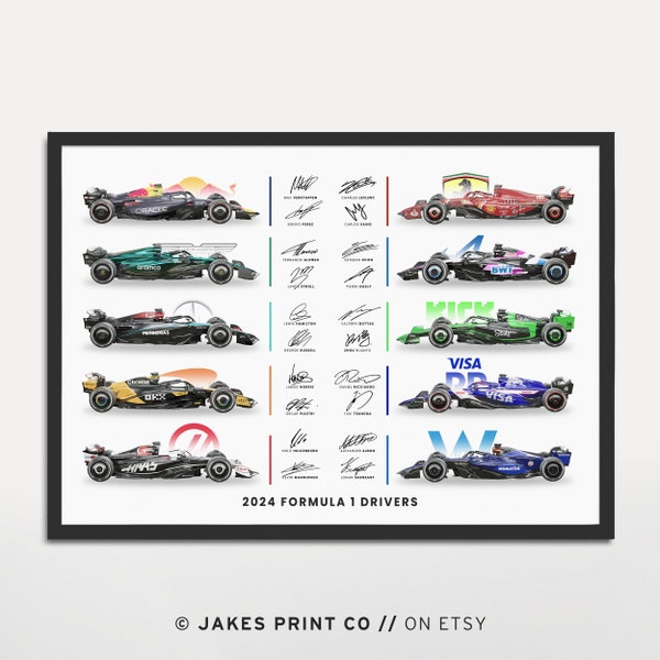 Formula 1 Teams 2024 Poster - Etsy UK